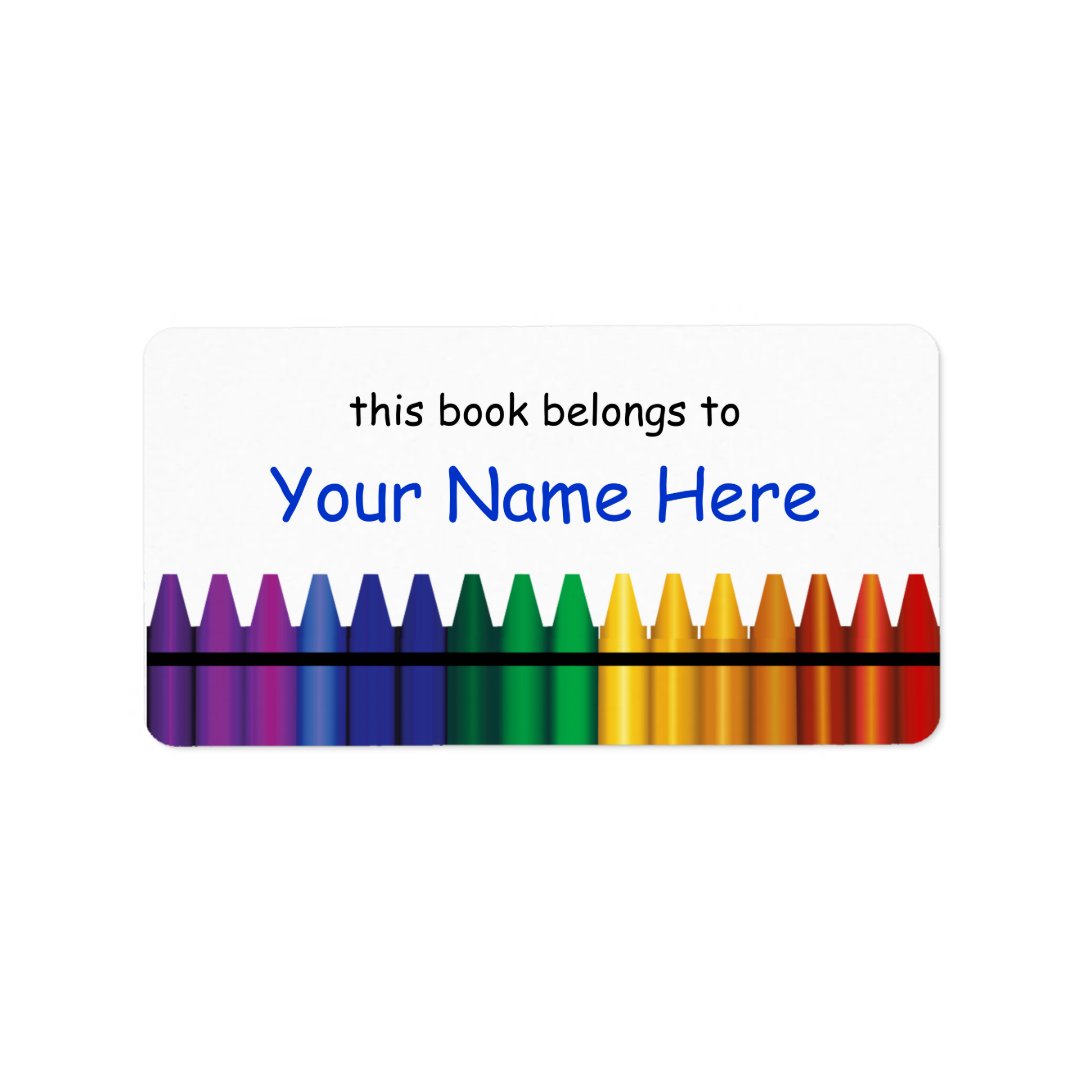 Crayons Bookplate Template Label 2 | Zazzle