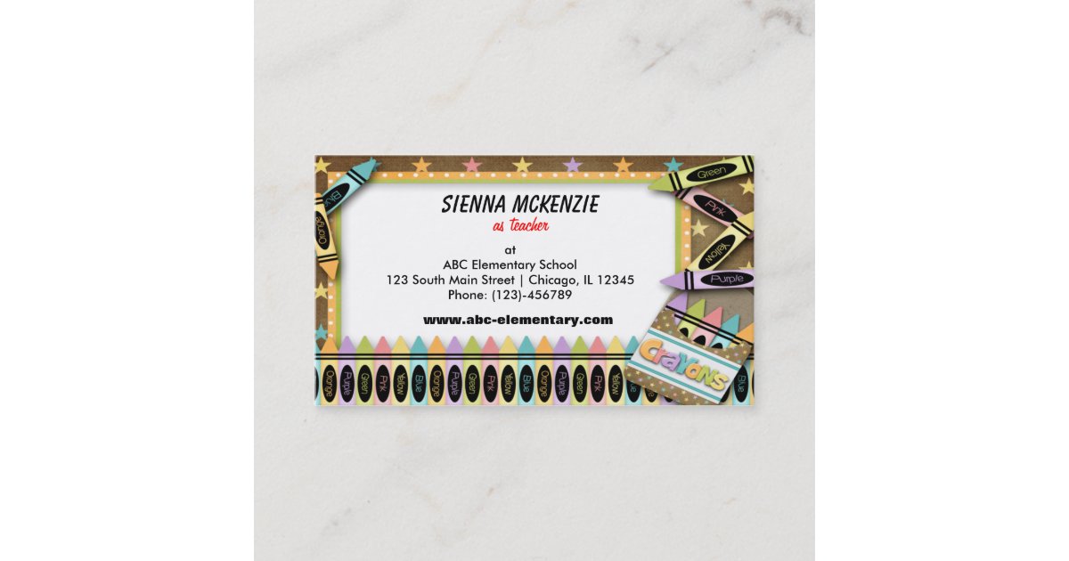 Crayons Business Card | Zazzle