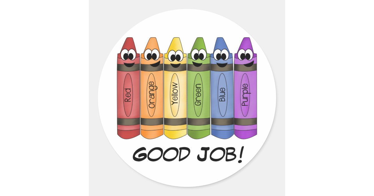 Crayons Classic Round Sticker | Zazzle