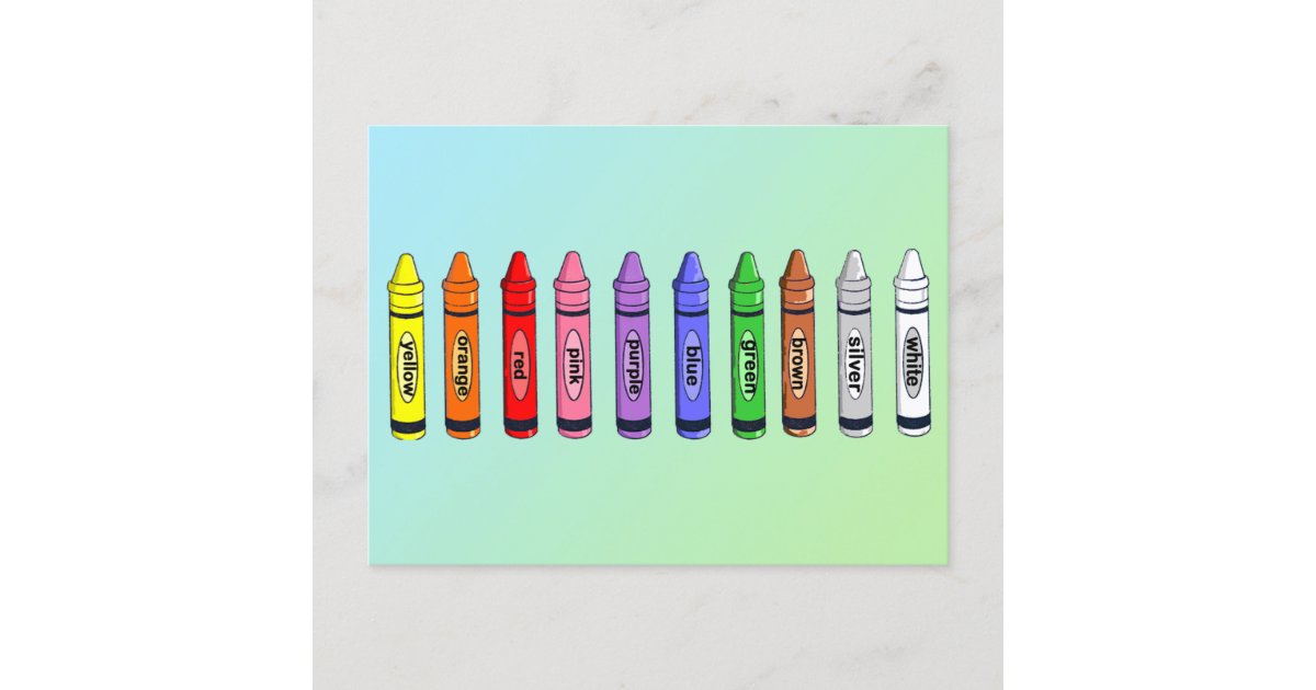 Crayons Flash Card | Zazzle