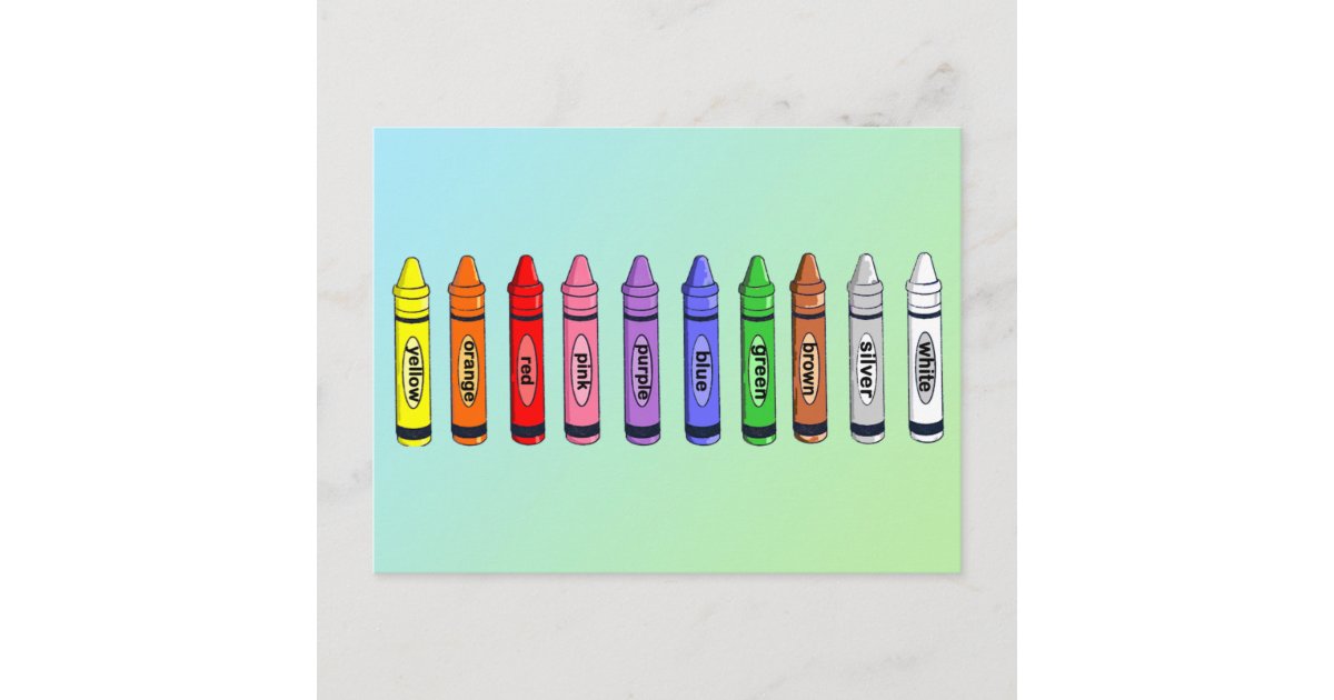 Crayons Flash Card | Zazzle