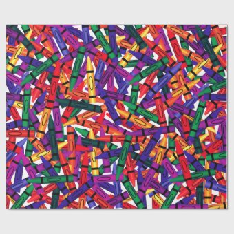 Crayons Kids Birthday Crayon Wrap Wrapping Paper | Zazzle