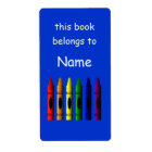 Crayons Bookplate Template Label 2 | Zazzle.com