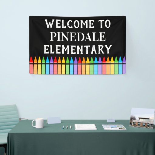 Crayons School Welcome Banner | Zazzle