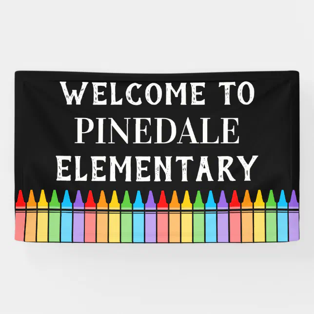 Crayons School Welcome Banner | Zazzle
