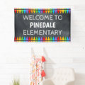 Crayons School Welcome Banner | Zazzle