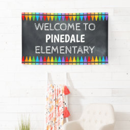 Crayons School Welcome Banner | Zazzle
