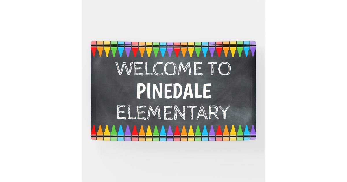 Crayons School Welcome Banner | Zazzle