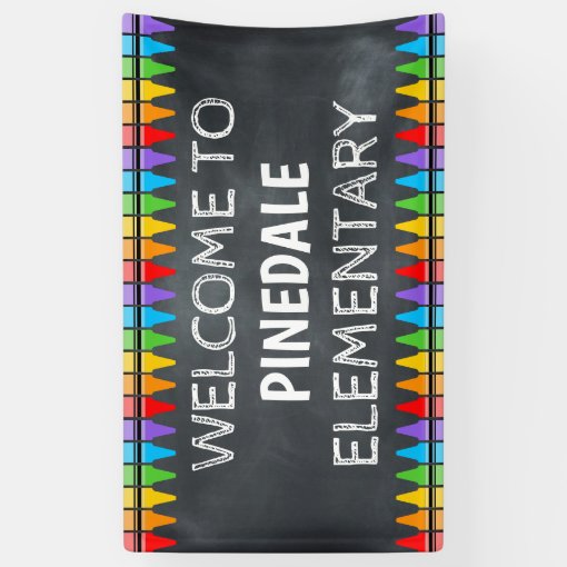 Crayons School Welcome Banner | Zazzle