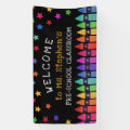Crayons Stars Colorful Welcome Teacher's Classroom Banner | Zazzle