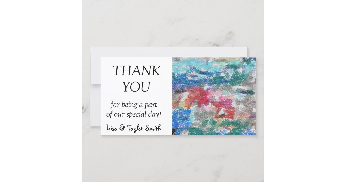 Crayons texture thank you card | Zazzle