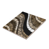 Crazy Abstract Bling Brown and Cream Ceramic Tile | Zazzle