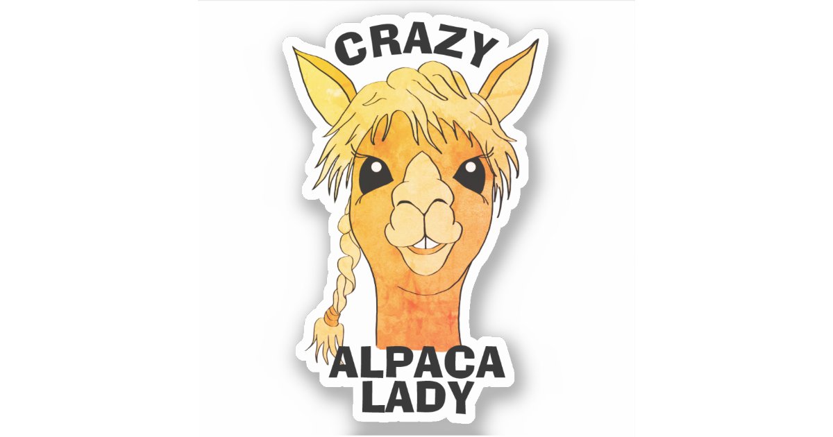 Crazy Alpaca Lady Rustic Custom Vinyl Cut Sticker | Zazzle