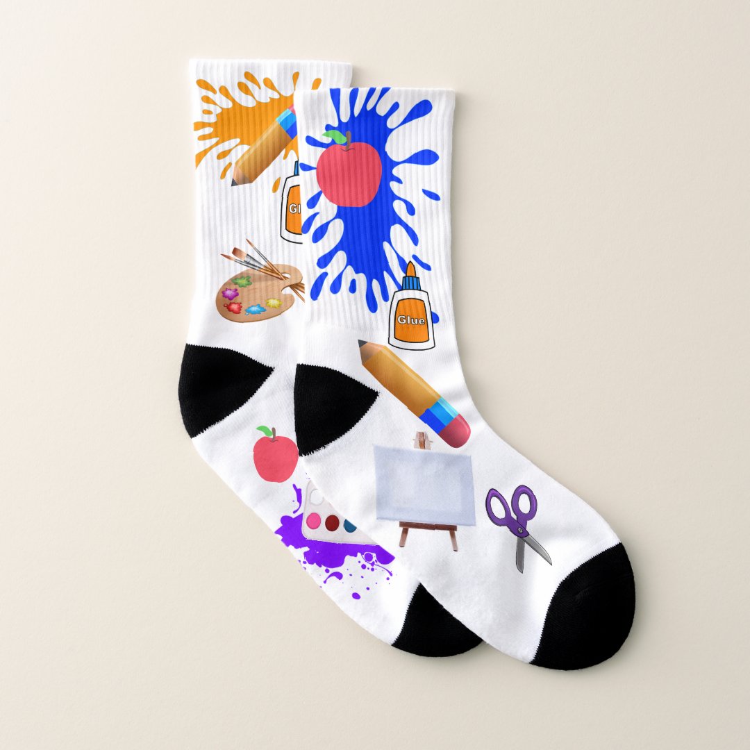 Crazy Artist Socks, Art Teacher Socks | Zazzle
