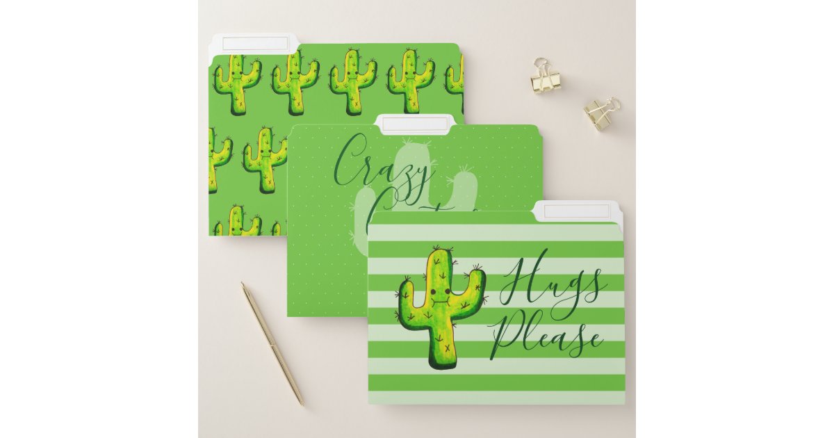 Crazy Cactus Lady Cute Cacti File Folder | Zazzle