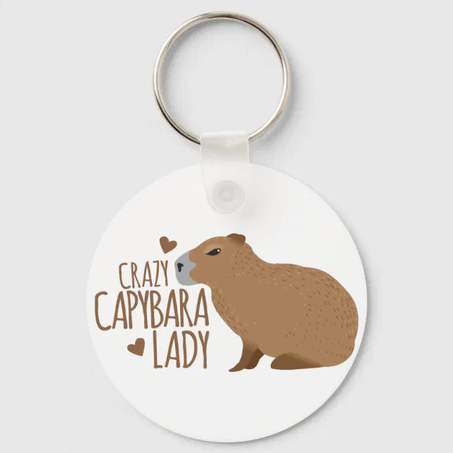 crazy capybara lady keychain | Zazzle