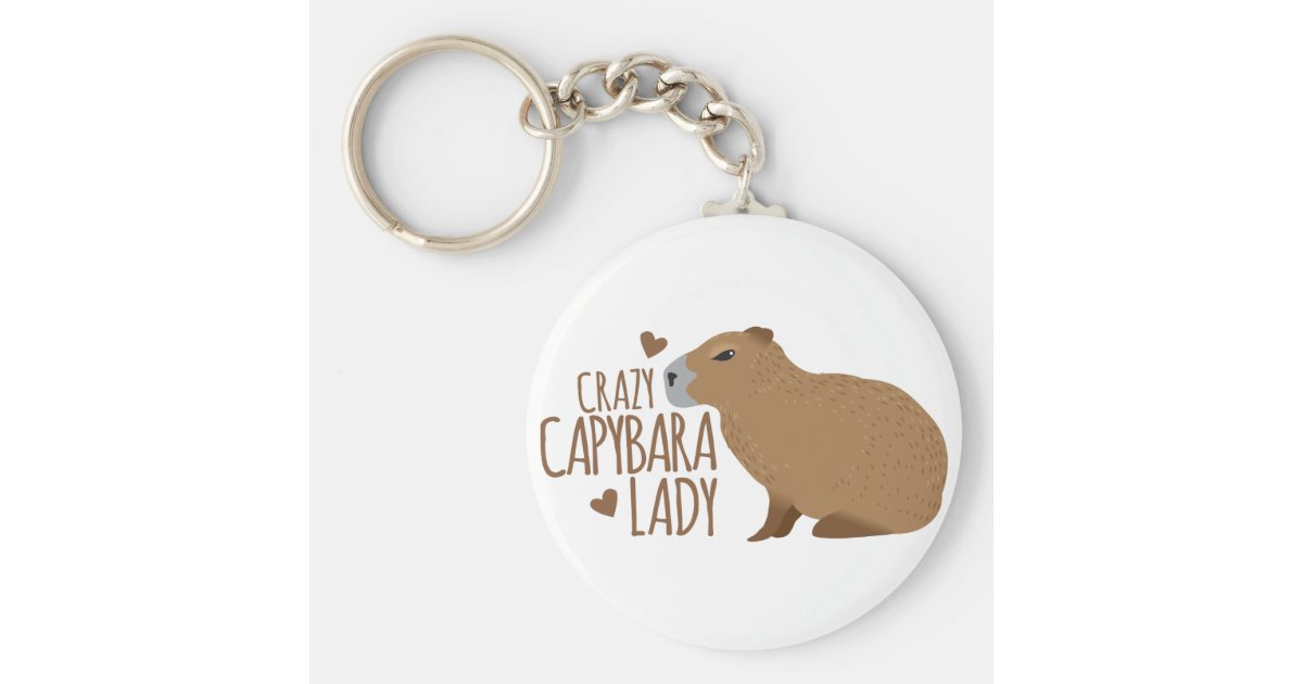 crazy capybara lady keychain | Zazzle.com