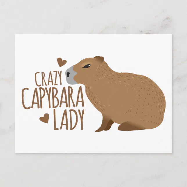 crazy capybara lady postcard | Zazzle