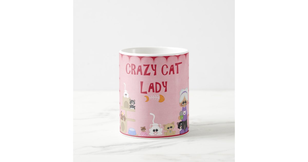 Crazy Cat Lady Coffee Cup Pink | Zazzle.com