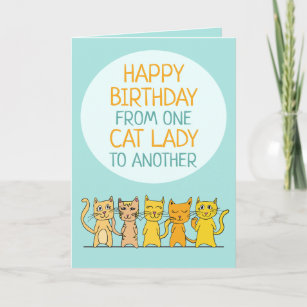 Crazy Cat Lady Birthday Cards | Zazzle