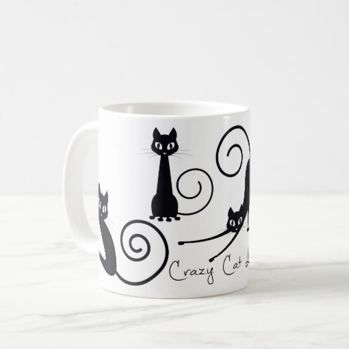 Crazy Cat Lady Mug, With Stylish Cats Coffee Mug | Zazzle