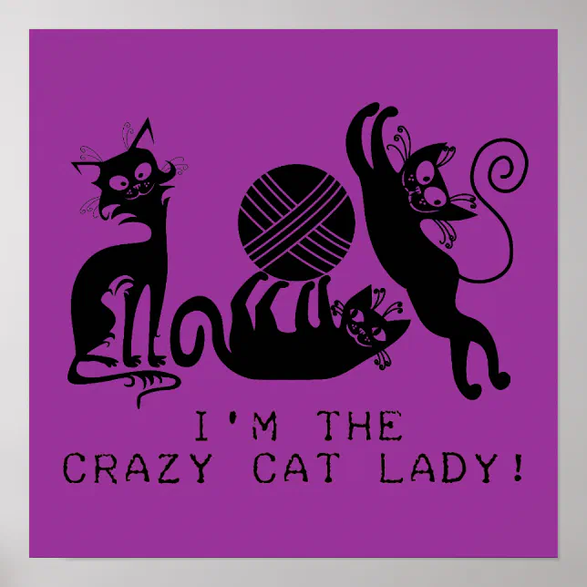 Crazy Cat Lady Poster | Zazzle