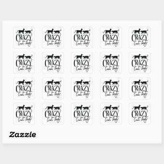 Crazy Cat Lady Square Sticker | Zazzle
