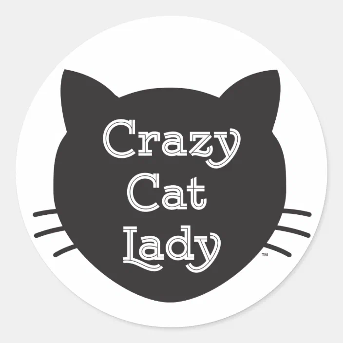 Crazy Cat Lady Sticker Art & Collectibles Charcoal etna.com.pe