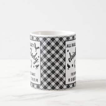 Crazy Chicken Lady Hen Plaid Country Custom Farm Coffee Mug | Zazzle
