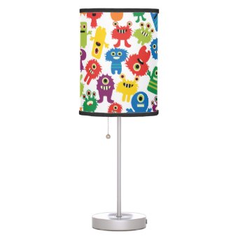 Crazy Colorful Monsters Kids Table Lamp | Zazzle