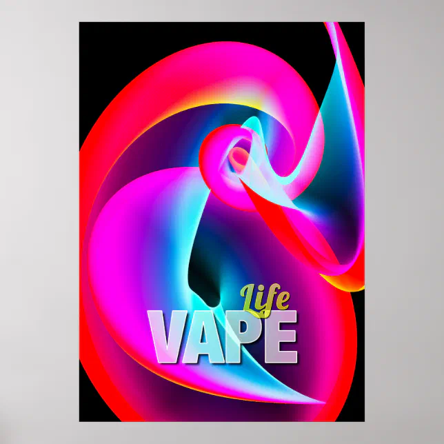 Crazy Cool Vape Cloud Abstract Posters | Zazzle