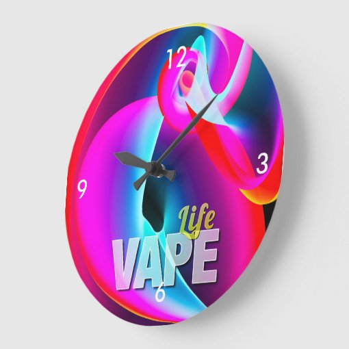 Crazy Cool Vape Cloud Large Clock | Zazzle
