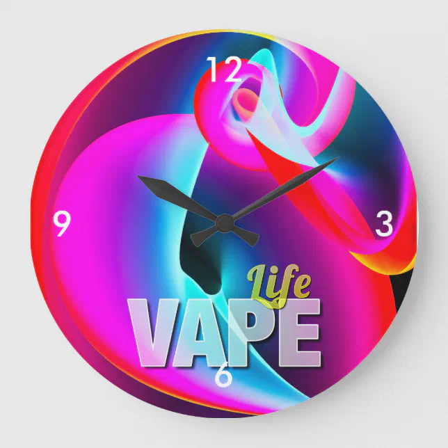 Crazy Cool Vape Cloud Large Clock | Zazzle