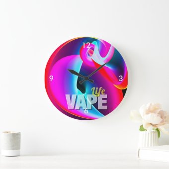 Crazy Cool Vape Cloud Large Clock | Zazzle