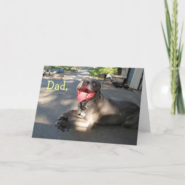 Crazy Dad Pitbull Father's Day Card | Zazzle