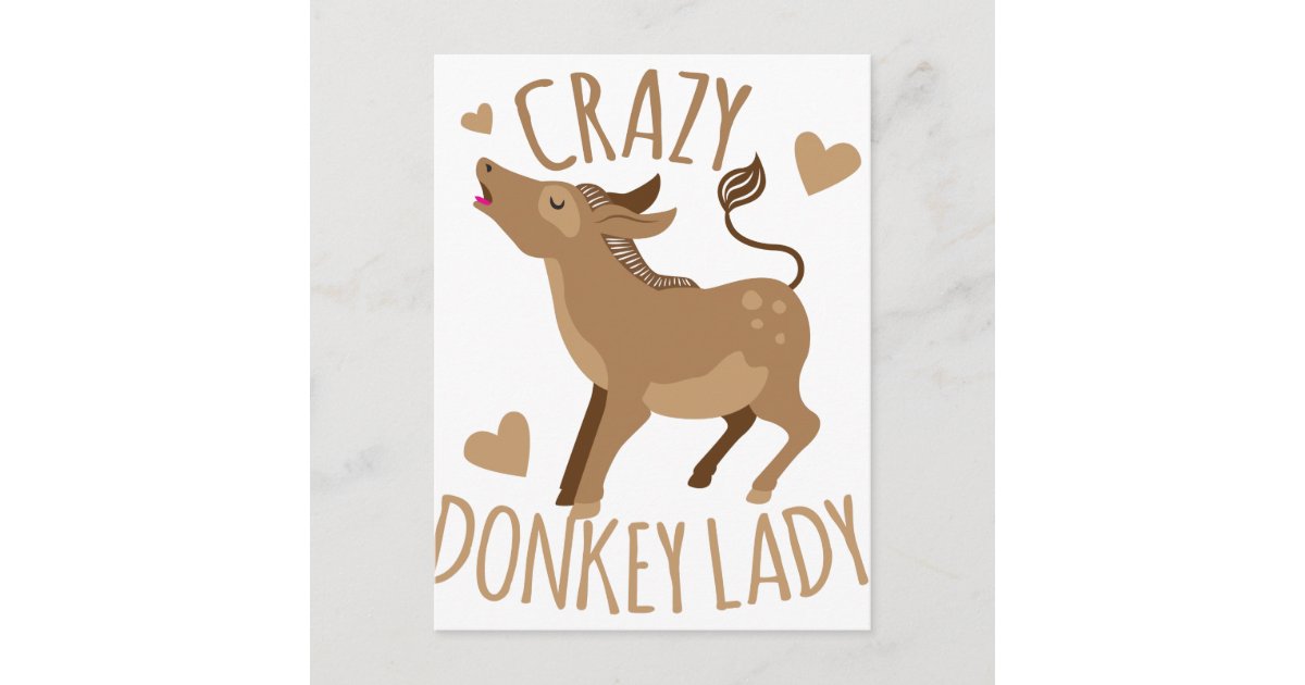 crazy donkey lady postcard | Zazzle