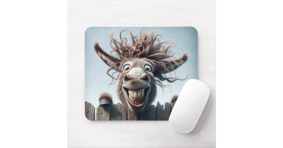 Crazy Donkey On a Fence Mouse Pad | Zazzle