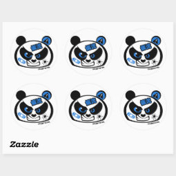Crazy Drift Patrol - Drift Panda Head (blue) Classic Round Sticker | Zazzle
