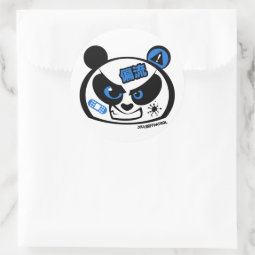 Crazy Drift Patrol - Drift Panda Head (blue) Classic Round Sticker | Zazzle