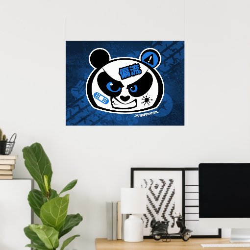 Crazy Drift Patrol - Drift Panda Head (blue) Poster | Zazzle