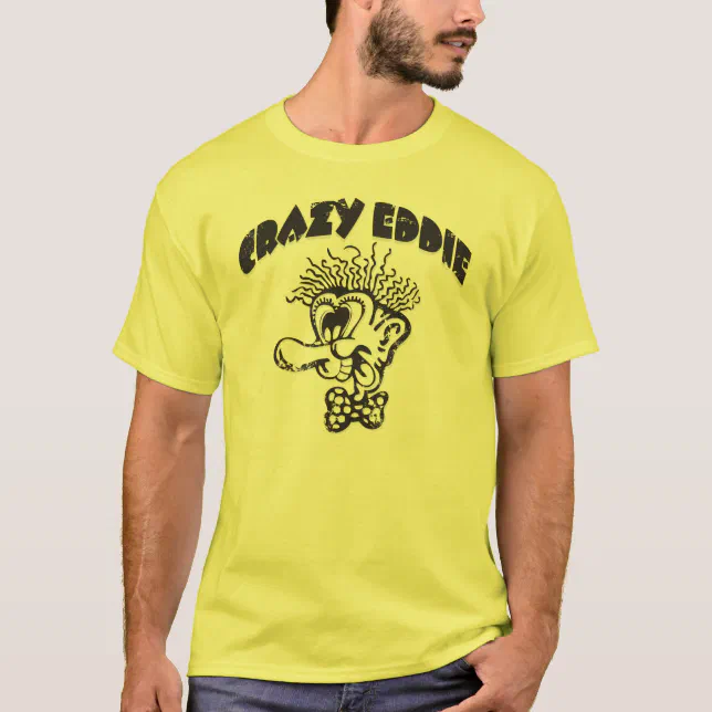 Crazy Eddie "Crazy Face" and Logo Type T-Shirt | Zazzle