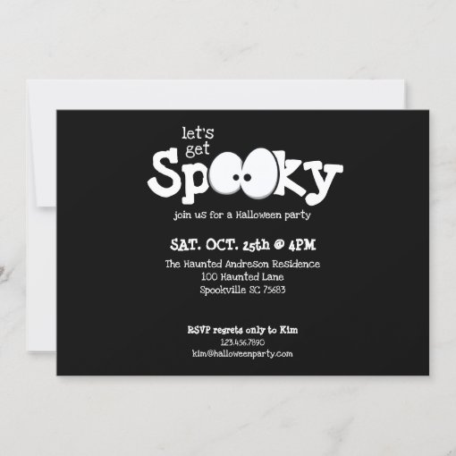 Crazy Eyes Let's Get Spooky Halloween Party Invitation | Zazzle