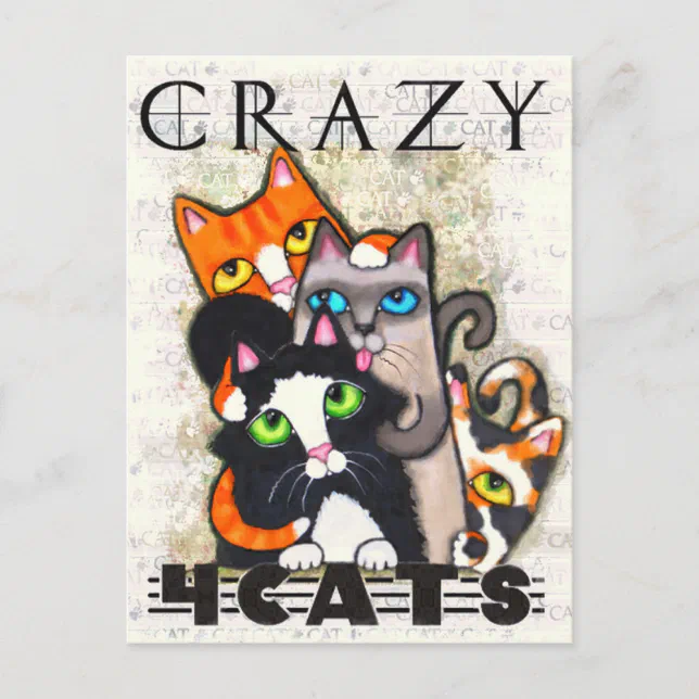 Crazy For Cats Postcard | Zazzle