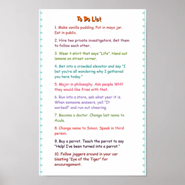 funny work to do list