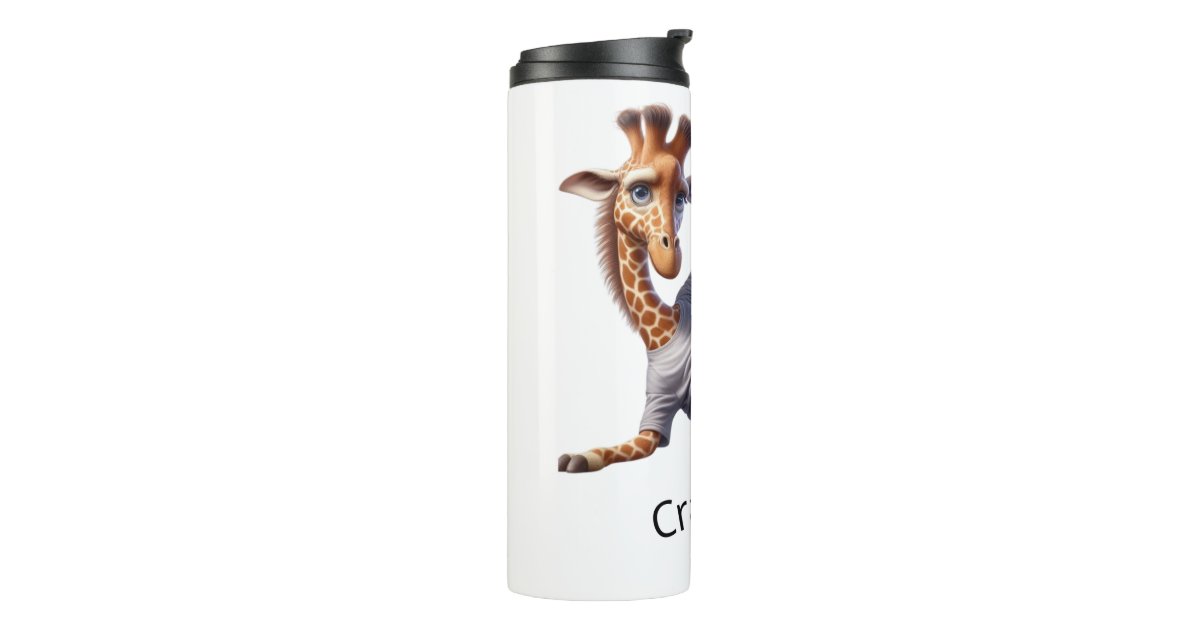 Crazy giraffe thermal tumbler | Zazzle