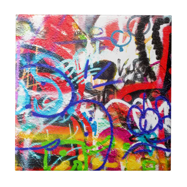 Crazy Graffiti Ceramic Tile | Zazzle