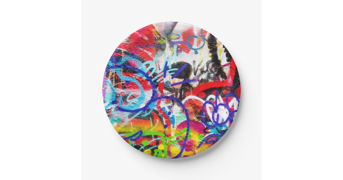 Crazy Graffiti Paper Plates | Zazzle