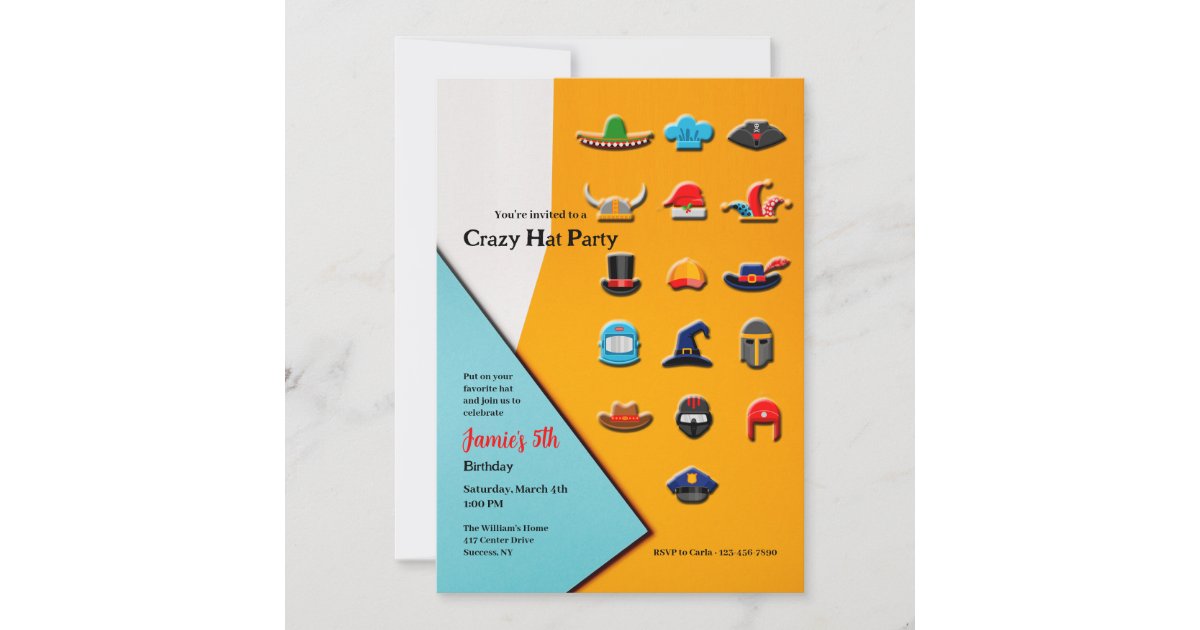 Crazy Hat Party Invitation | Zazzle