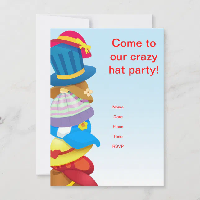 Crazy hat party invitation | Zazzle