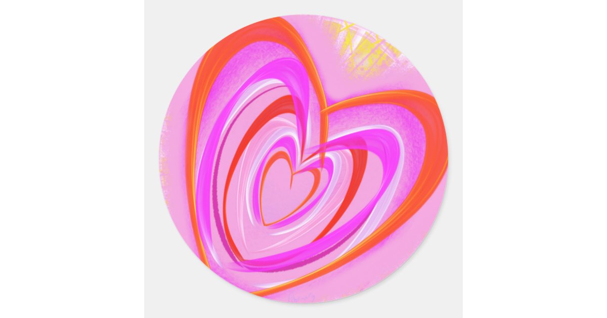 Crazy Heart by pwrflwr Classic Round Sticker | Zazzle